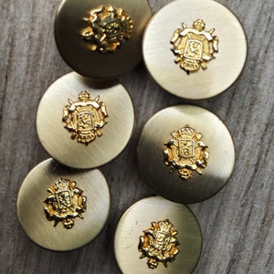 Vintage Set of Six Brass Metal Blazer Jacket Buttons. - Etsy