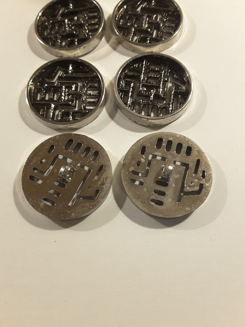 Vintage Set of Six 1960's Metalized Plastic Buttons. | Etsy