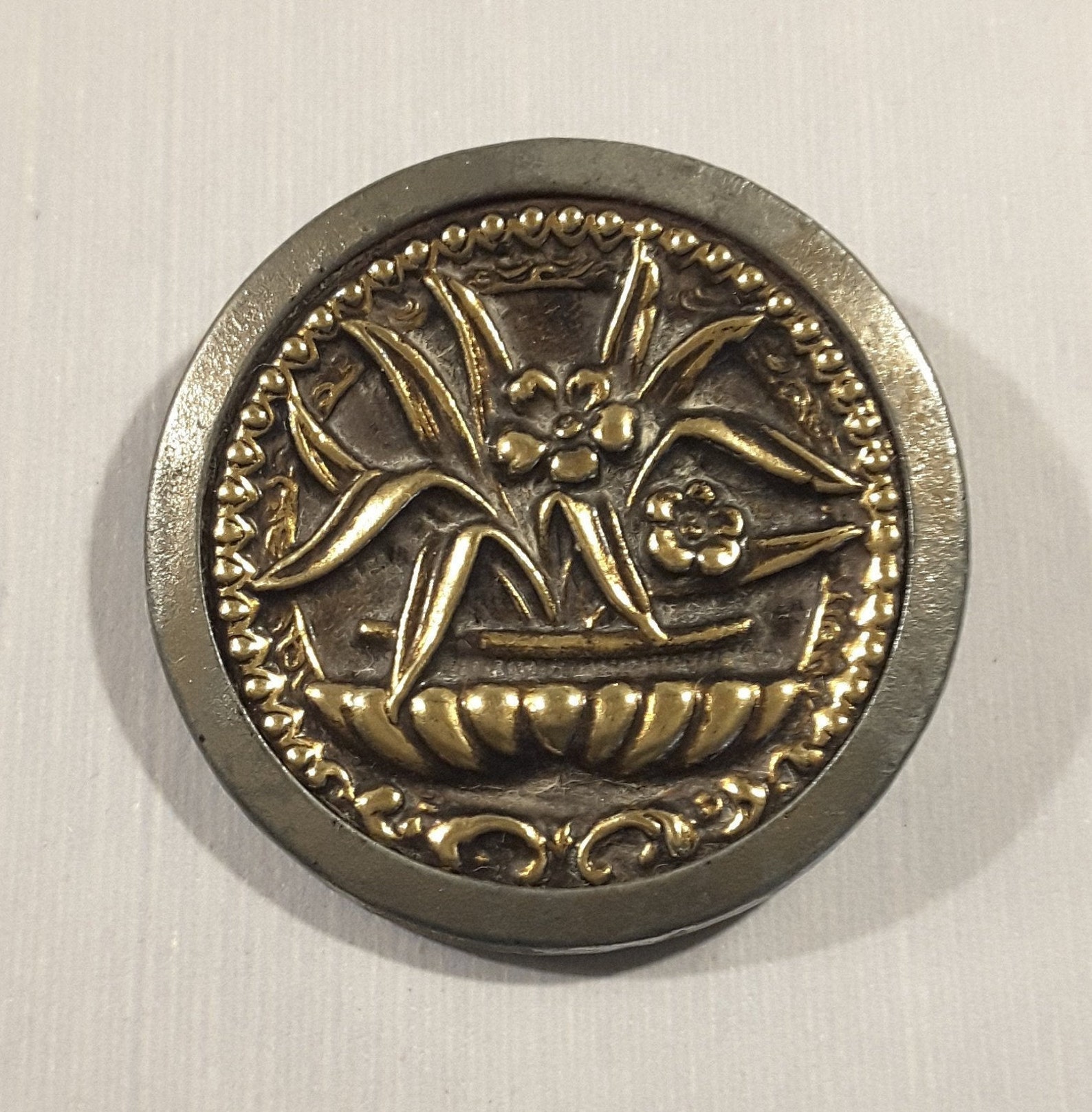 Vintage Large 19th Century Bi-metal Button. | Etsy