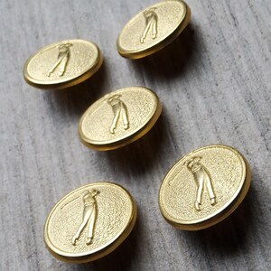 Vintage Set of Five Large Brass Golf Buttons.. - Etsy
