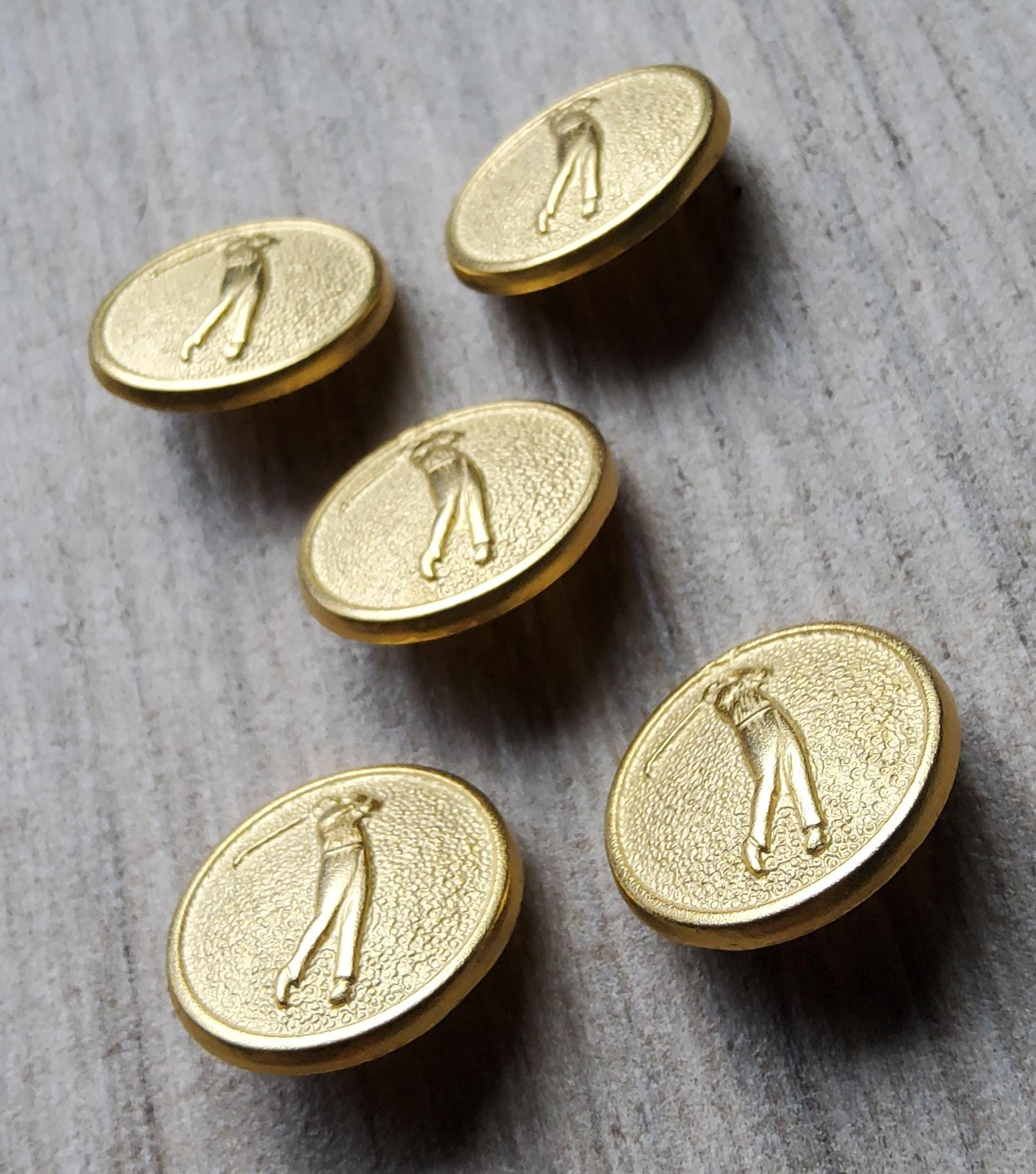 Vintage Set of Five Large Brass Golf Buttons.. - Etsy