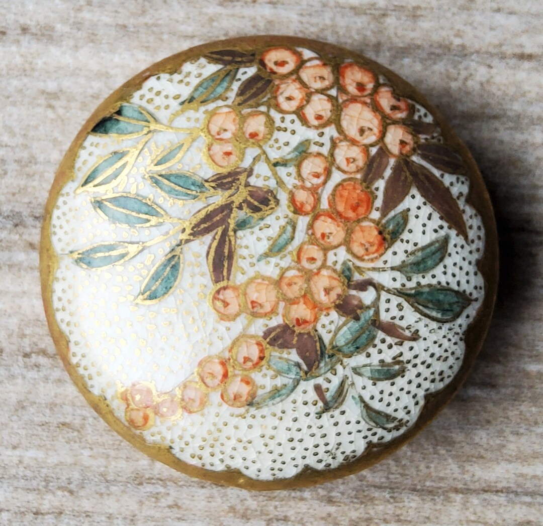 Vintage Late 1800's Hand Painted Satsuma Button. - Etsy