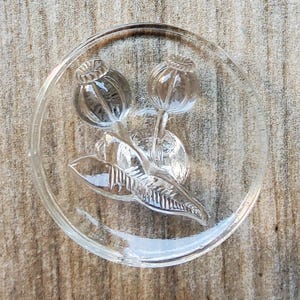 Vintage Large Clear Poppy Glass Button. - Etsy