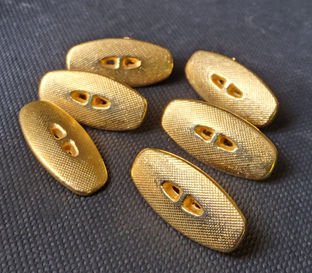 Vintage 1950's Set of Six Gold Metal Jacket Buttons. - Etsy