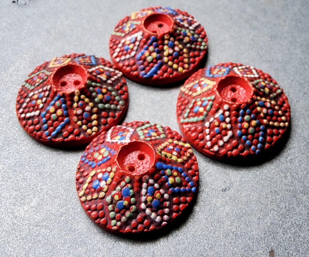 Vintage 1930's Set of Four Depose Wooden Buttons.. - Etsy