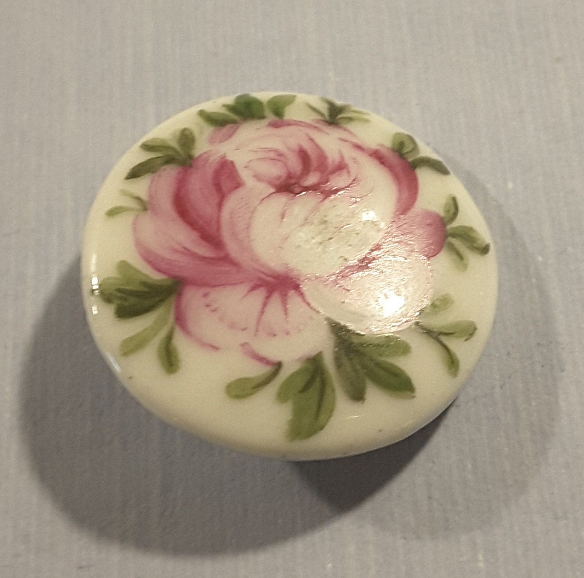 Vintage Hand Painted Signed Porcelain Button. - Etsy