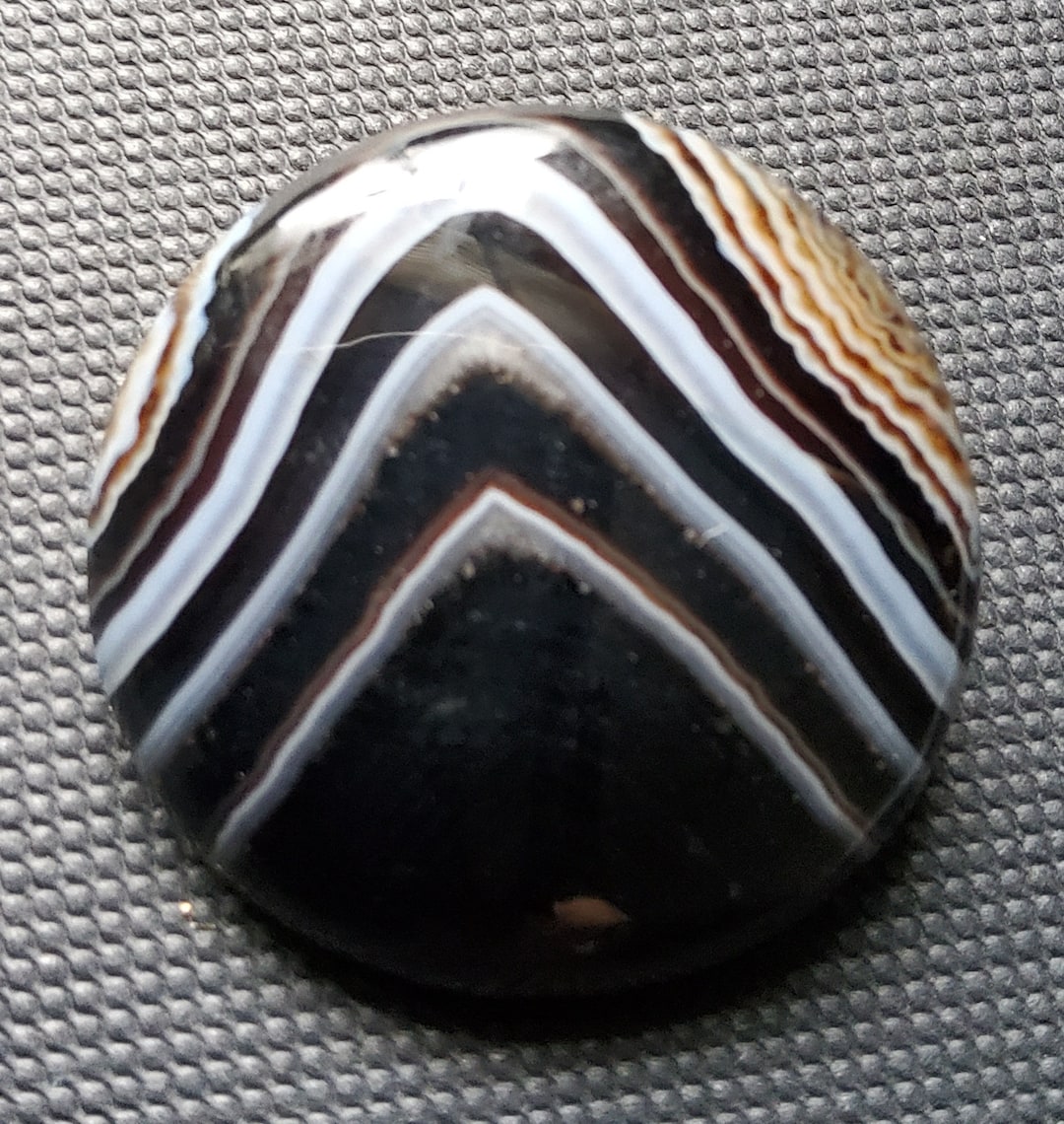 19th Century Large Polished Agate Stone Button. - Etsy