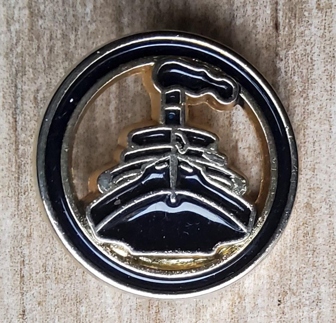 Vintage Metal and Enamel Ocean Liner Button. - Etsy