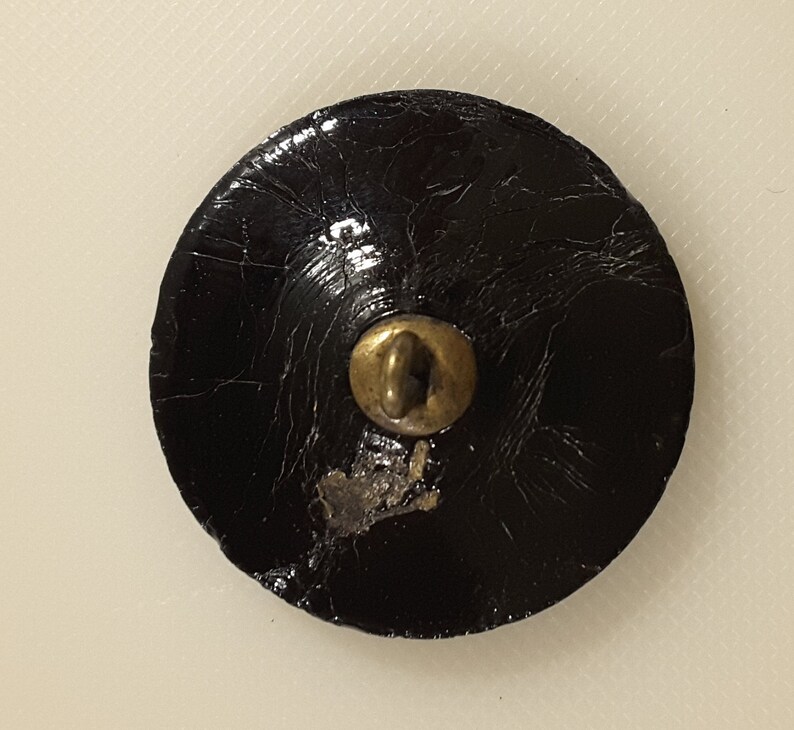 Victorian engraved geometric design Jet button. | Etsy