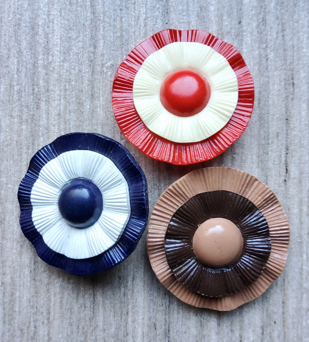Vintage Trio of Celluloid Rosette Style Buttons. - Etsy