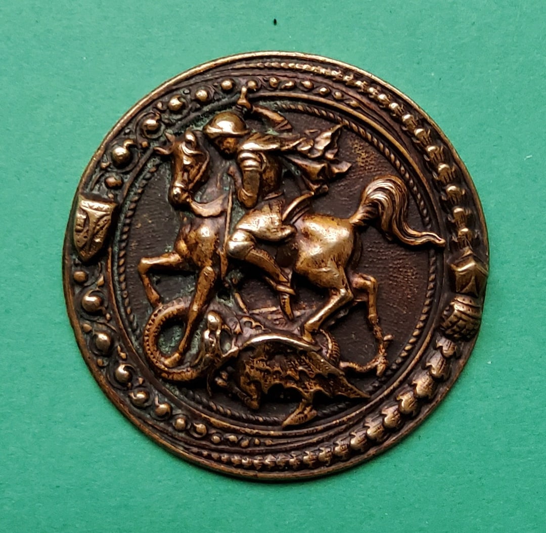 Victorian Large Button of Saint George Slaying the Dragon. - Etsy