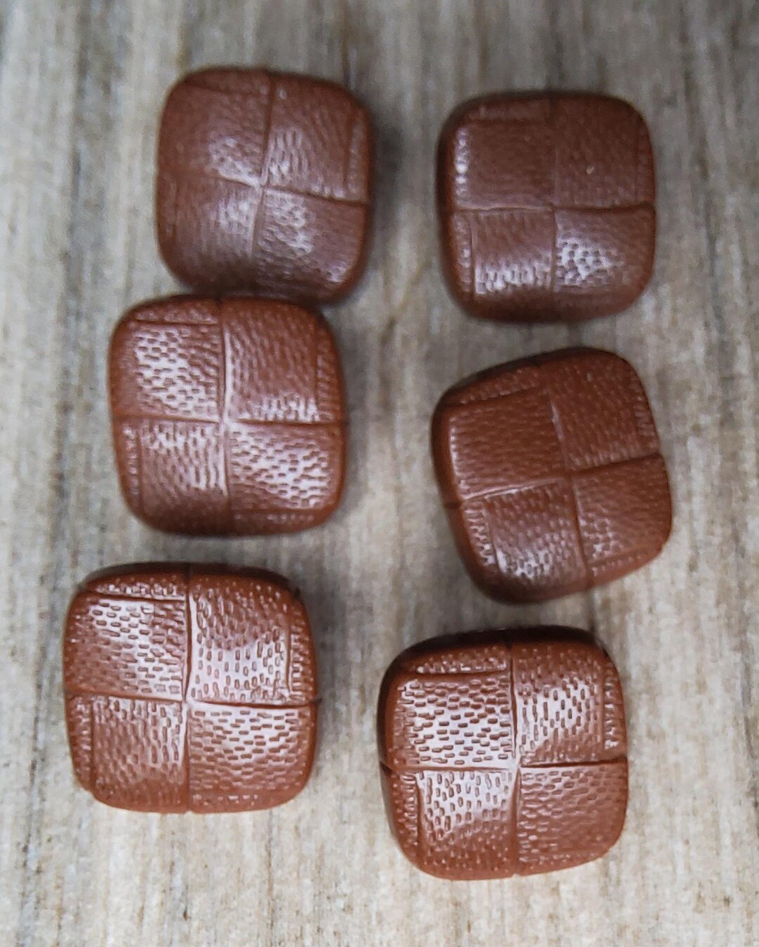 Vintage Set of Six Realistic Faux Leather Jacket Buttons. - Etsy