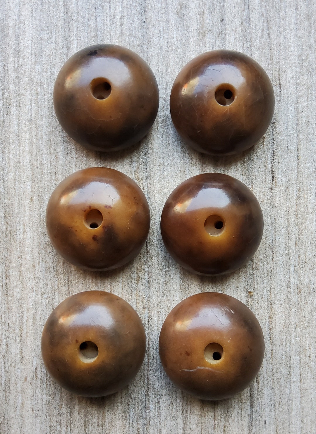 Vintage 1930's Set of Six Horn Buttons. - Etsy