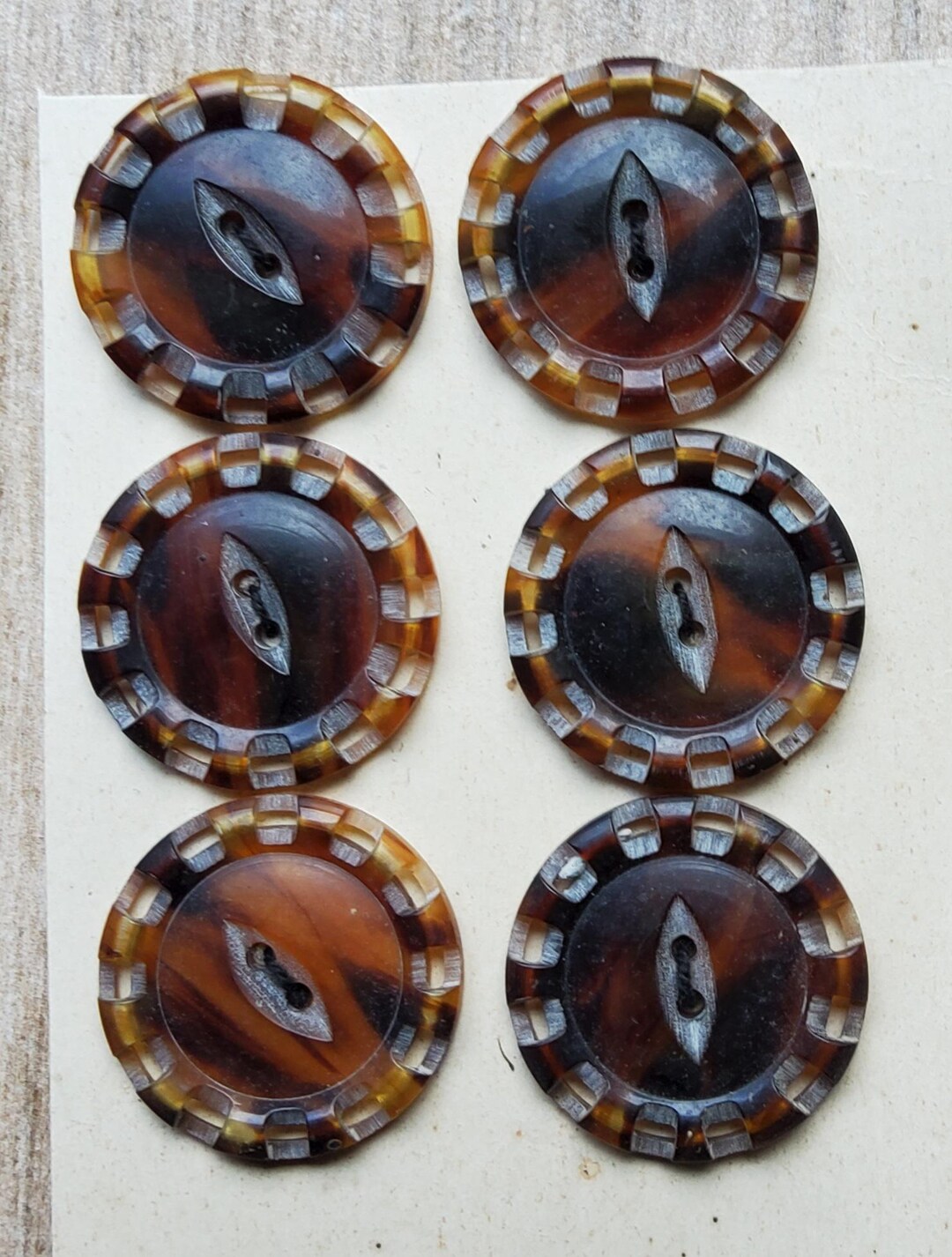 Vintage Set of Six 1930's Faux Horn Buttons. - Etsy