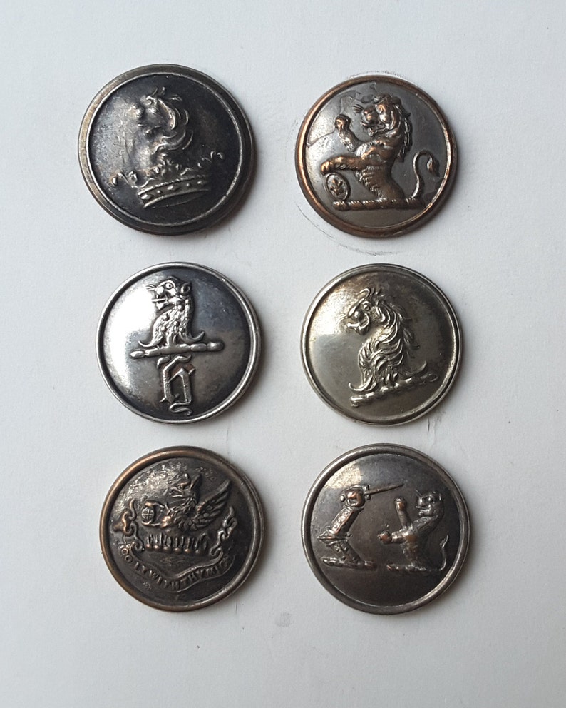 Vintage six assorted 1900's livery buttons. | Etsy
