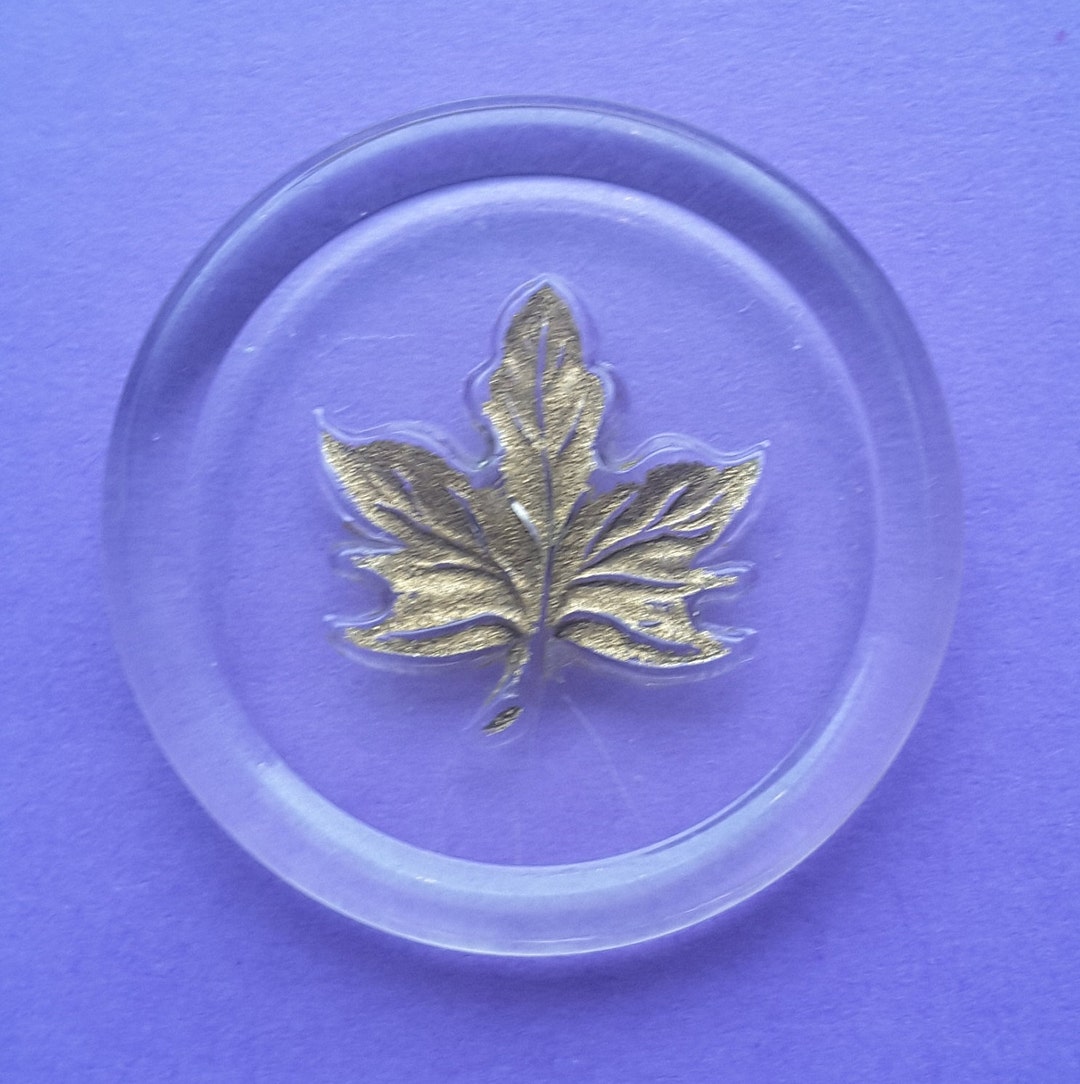 Vintage Large Lucite Maple Leaf Button. - Etsy