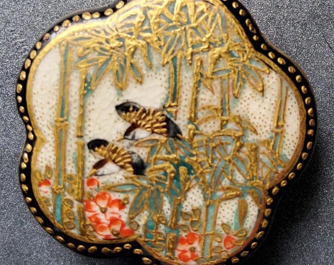 Vintage Late 1800's Large Satsuma Porcelain Button. - Etsy