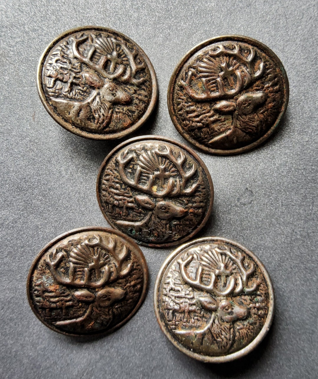Vintage 1930's Gesch Stag Buttons. - Etsy