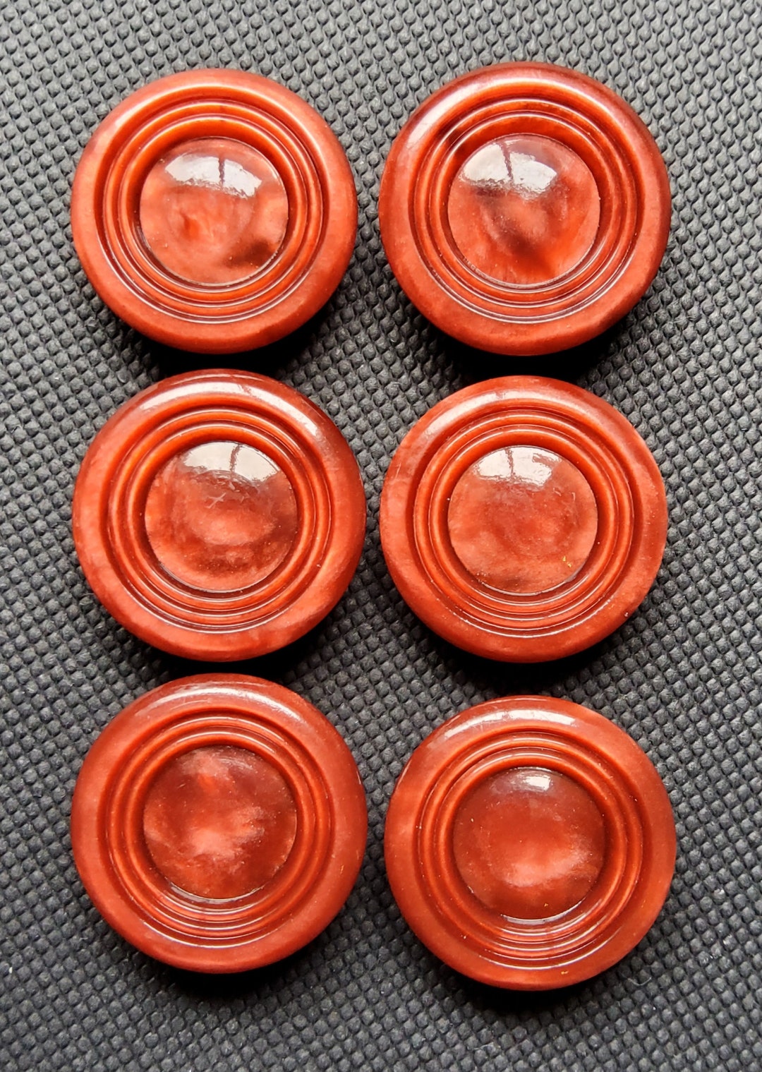 Vintage Set of Six 1930's Marbled Plastic Buttons. - Etsy