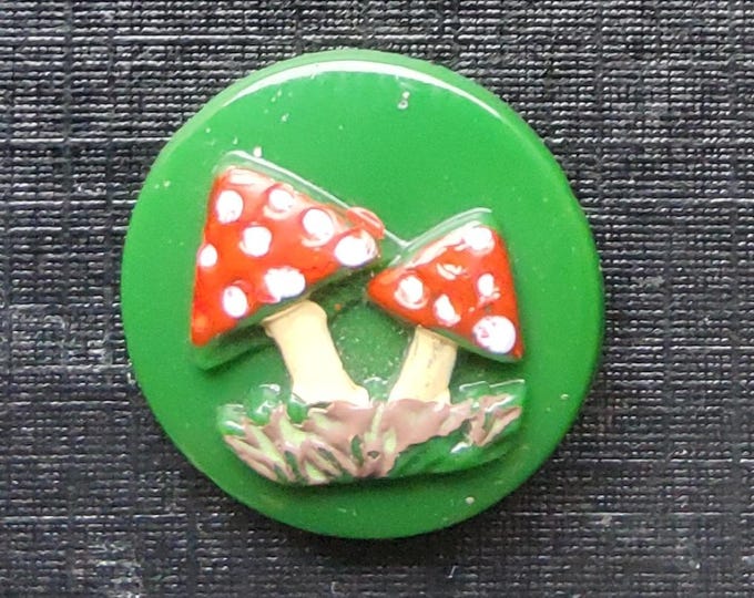 Vintage 1920-30's Hand Painted Glass Toadstool Button. - Etsy