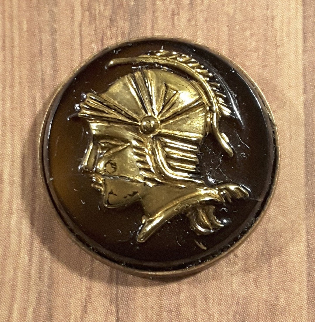 Vintage Button With Glass Cabochon of Roman Guard. - Etsy