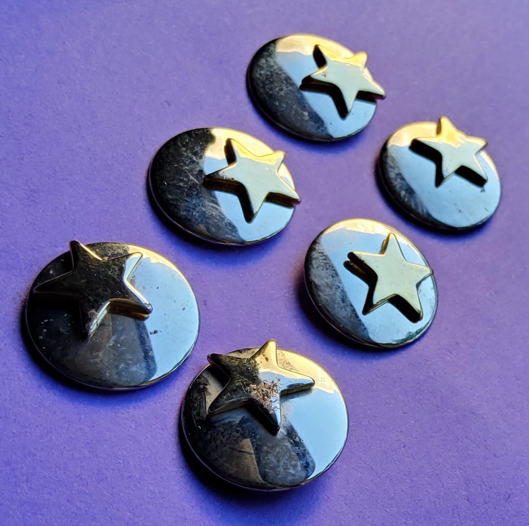Vintage Set of Six 1950's Star Design Metal Buttons. - Etsy
