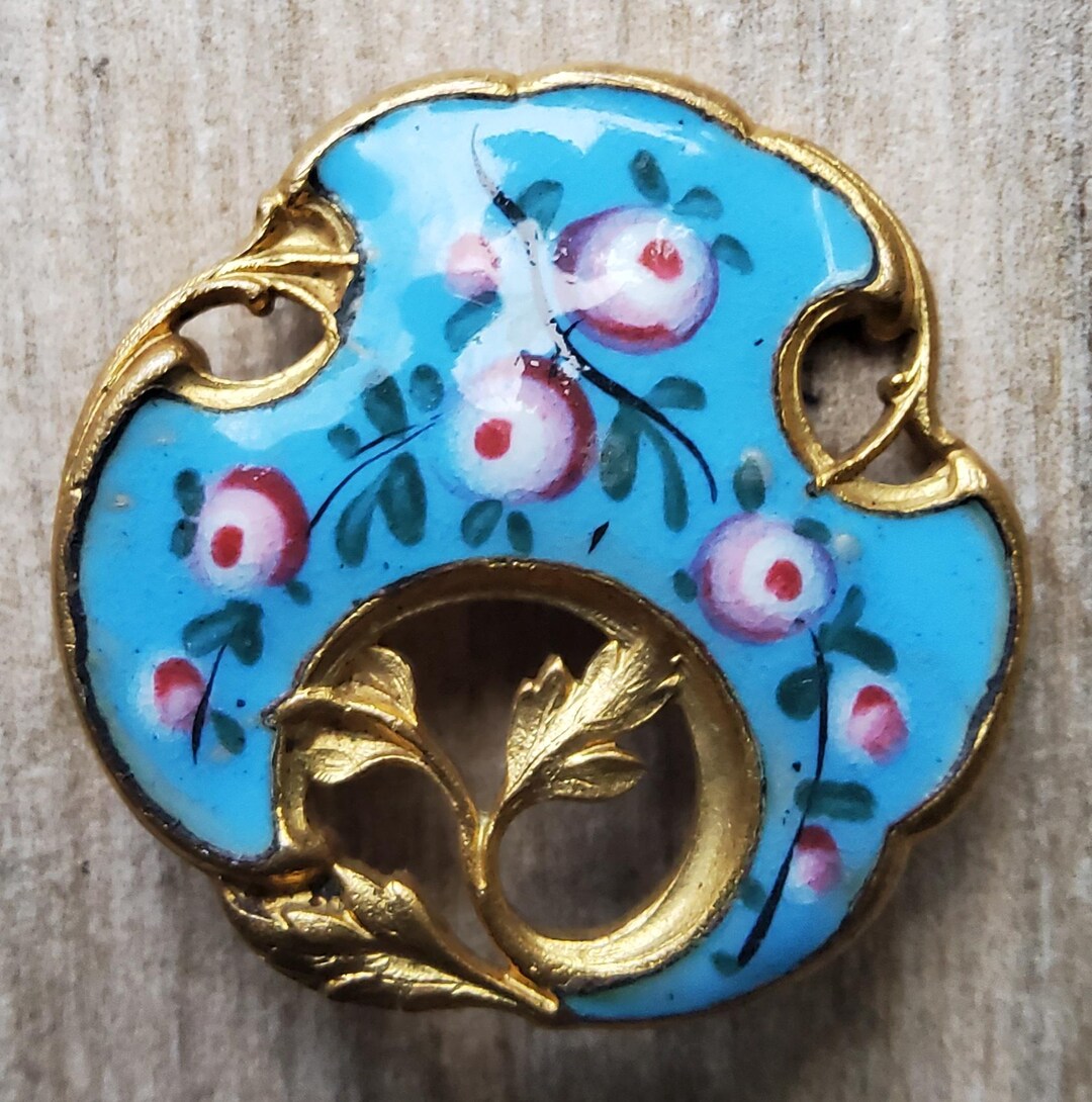 Vintage Large 1900's Paris Enamel Button. - Etsy