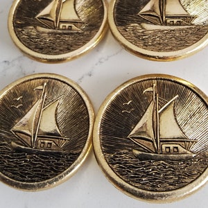 Vintage Set of Four Large Sailing Boat Alloy Coat Buttons. - Etsy