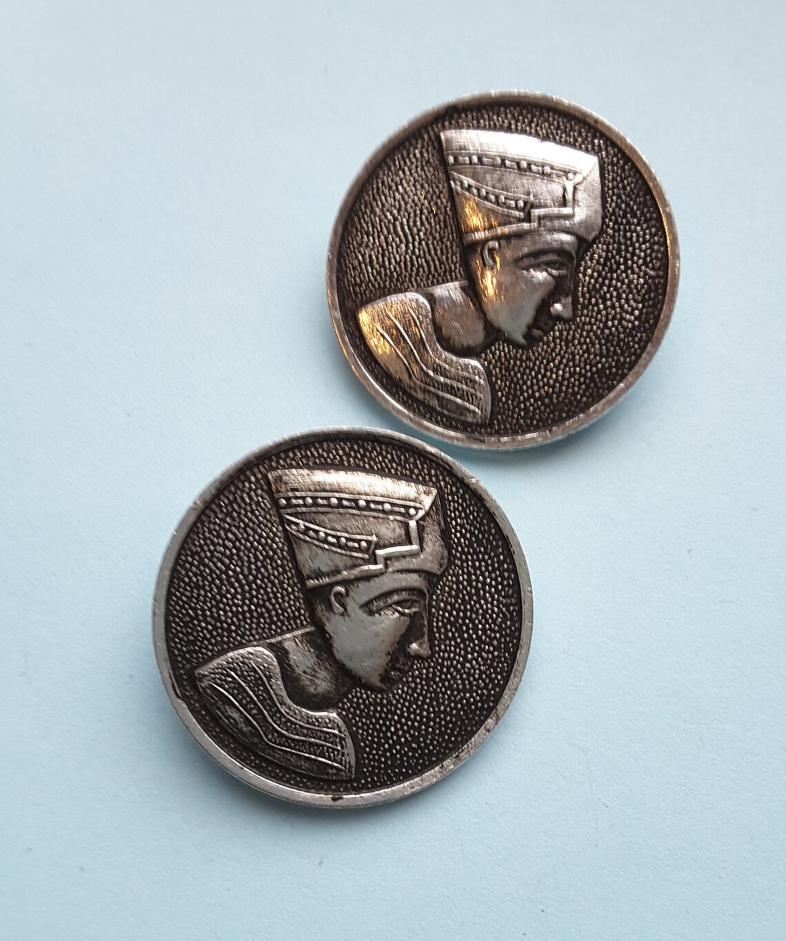 Vintage Pair of 1950's Alloy Egyptian Buttons. - Etsy