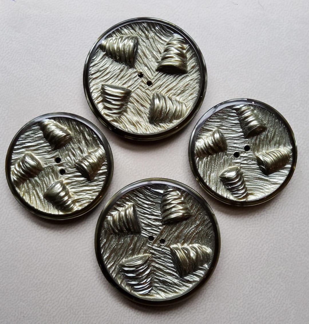 Vintage Set of Four Large Coat Buttons. - Etsy
