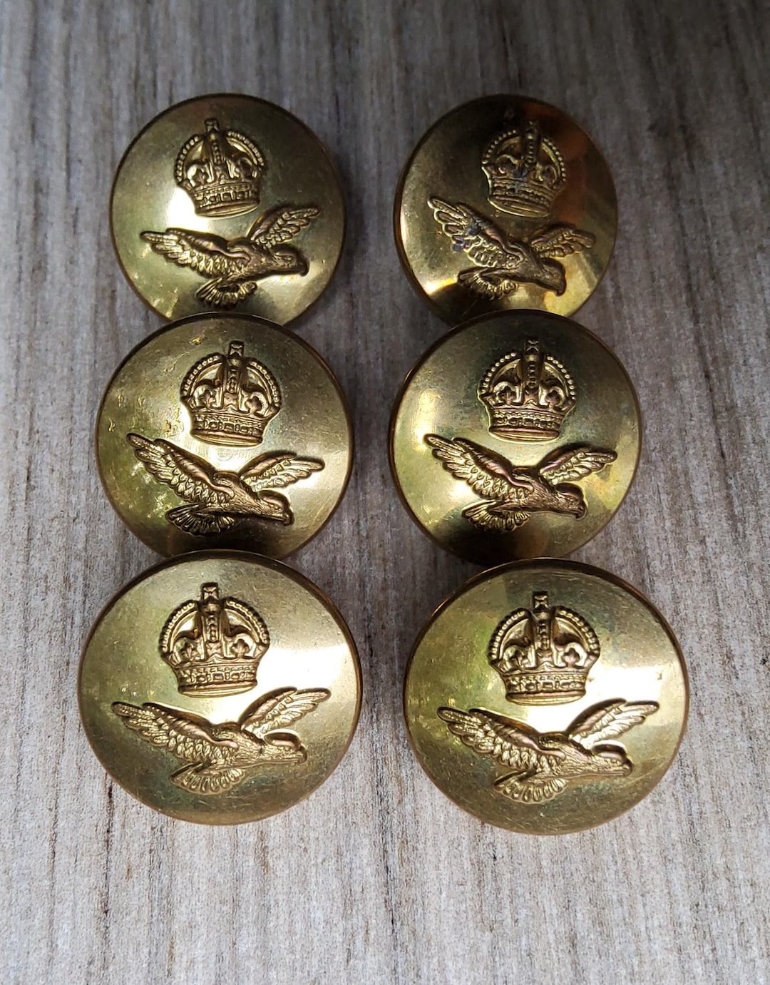 Vintage Six Large RAF Brass Uniform Buttons. - Etsy
