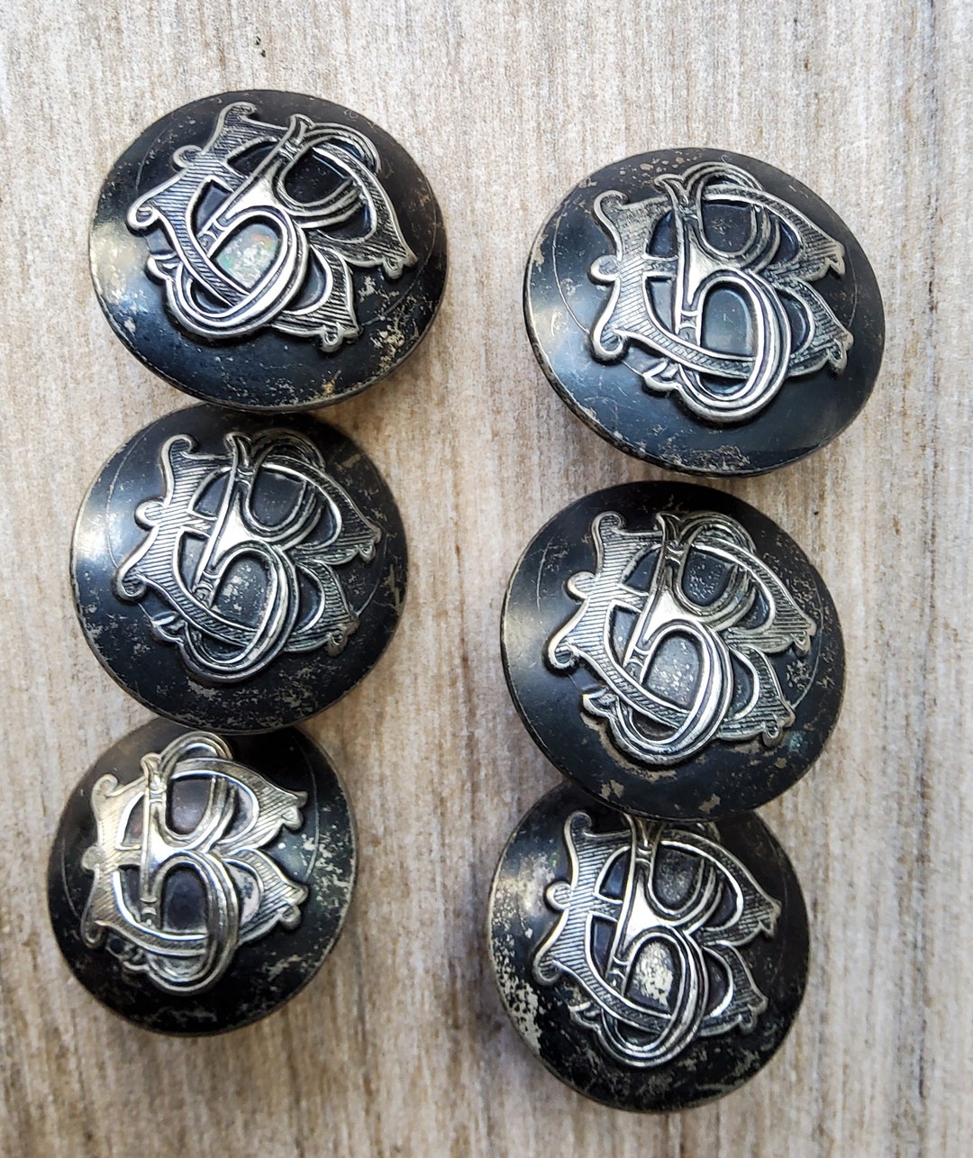 Vintage Set of Six Large Livery Buttons. - Etsy