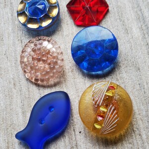 Vintage Collection of Six 1930-50's Clear Glass Buttons. - Etsy