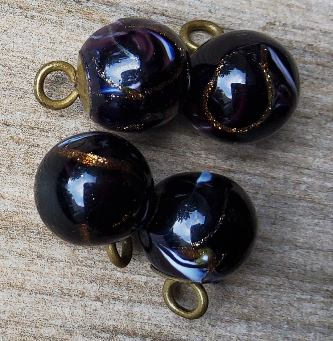 Vintage Set of Four Early 1900's Glass Ball Buttons. - Etsy