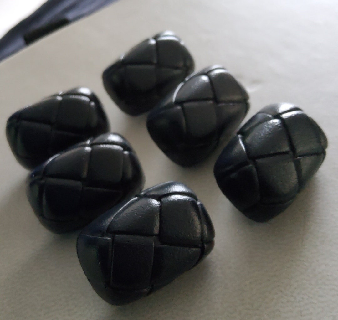 Vintage Set of Six Faux Leather Coat Buttons. - Etsy