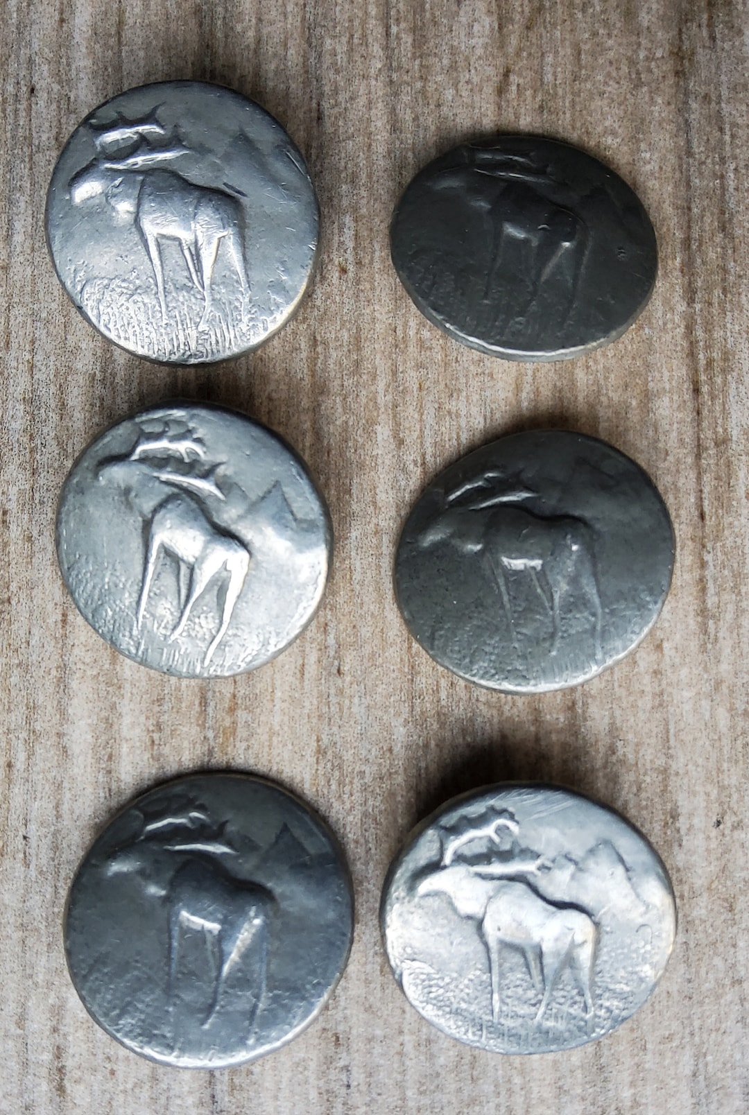 Vintage Set of Six Moose Buttons. - Etsy