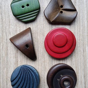 Vintage 1920-30's Assorted Collection of Six Large Wooden Buttons. - Etsy