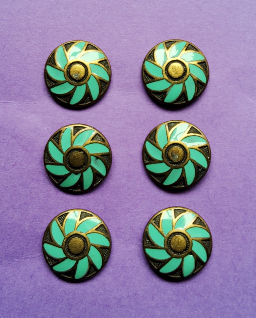 Vintage Set of Six Small Enamel Shoe Buttons. - Etsy