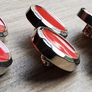 Vintage Set of 1950's Red and Silver Buttons. - Etsy