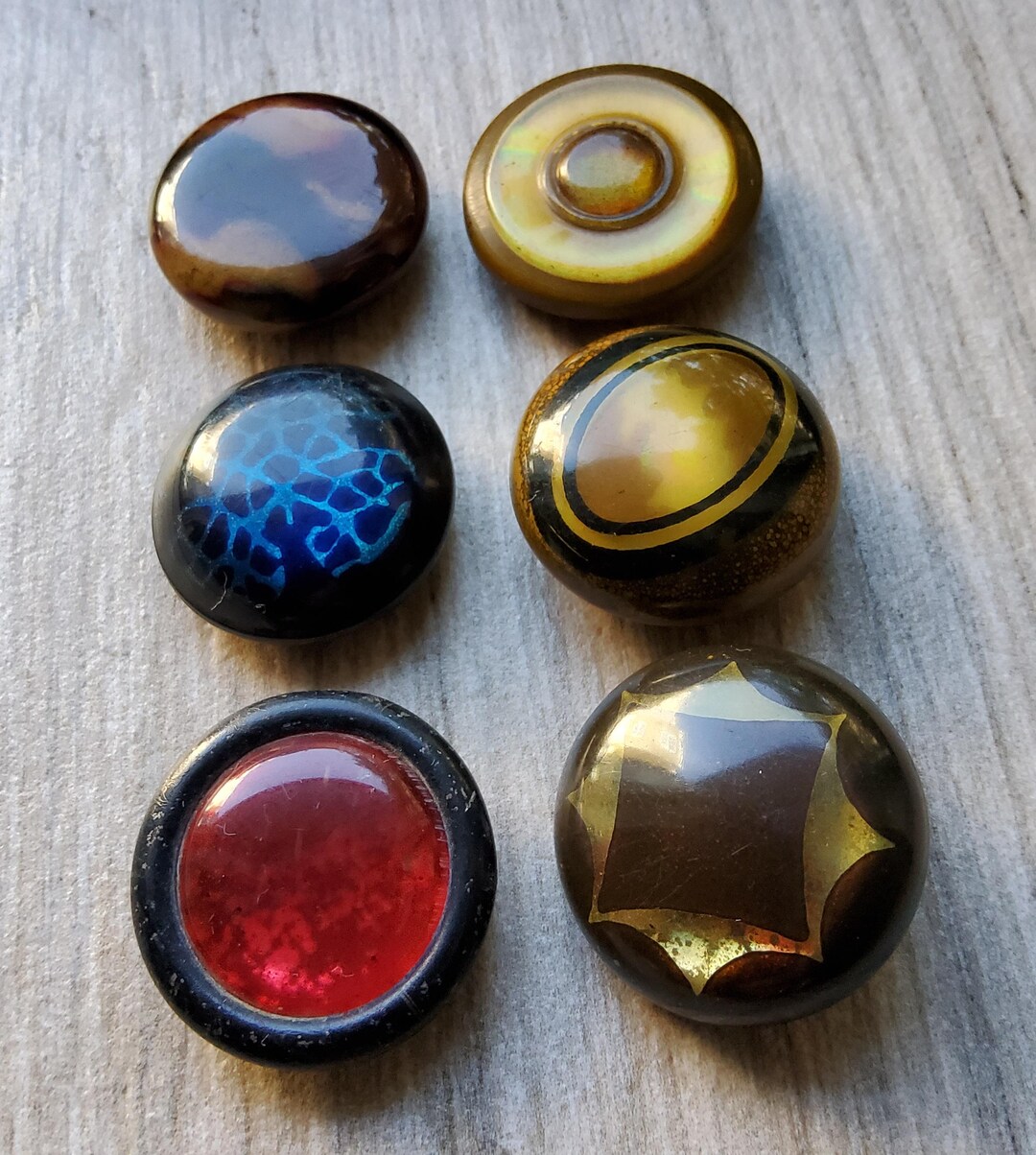 Vintage Assorted Collection of Six 1930's Celluloid Buttons. - Etsy