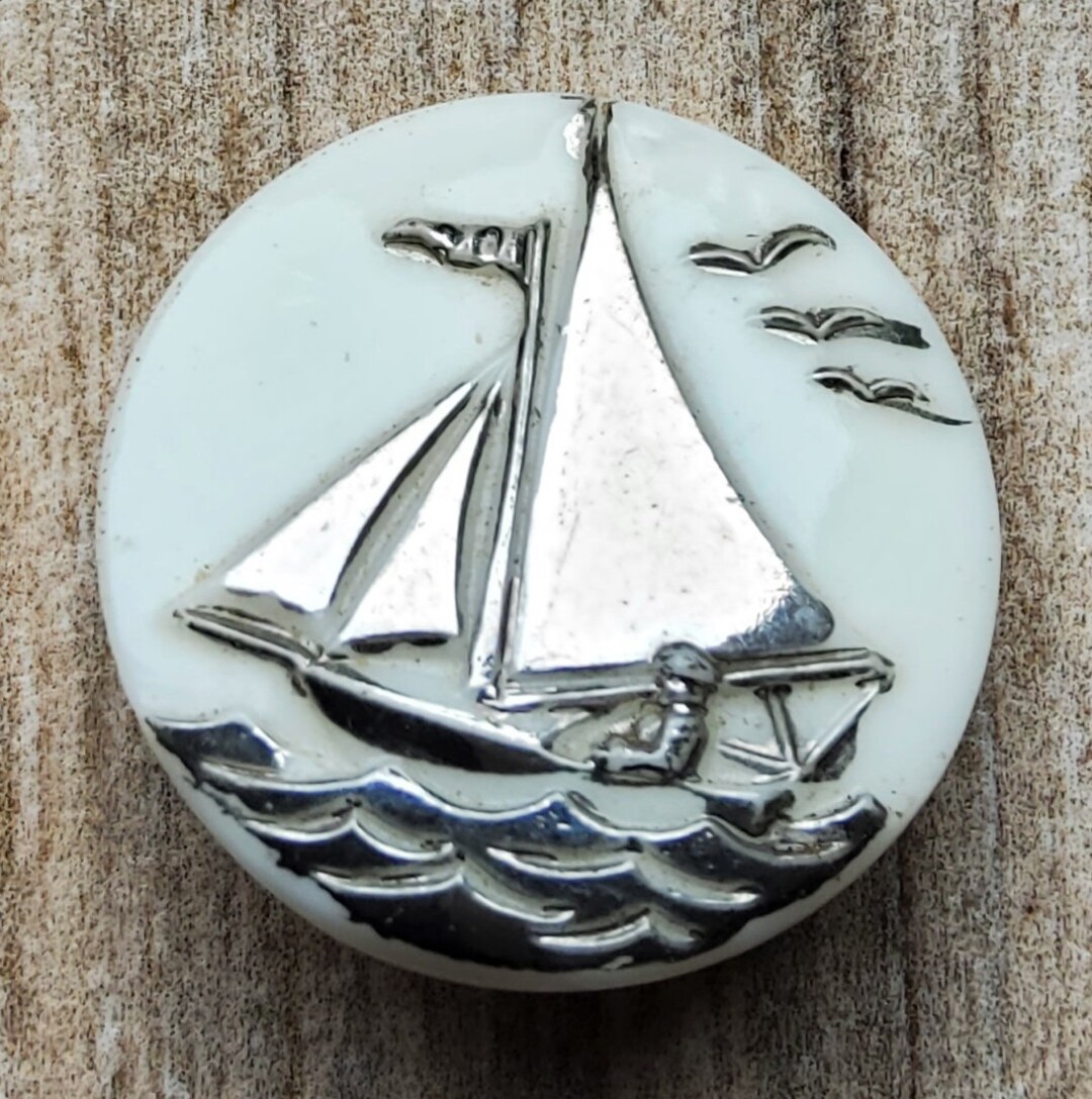 Vintage 1920's Large Glass Boat Button. - Etsy