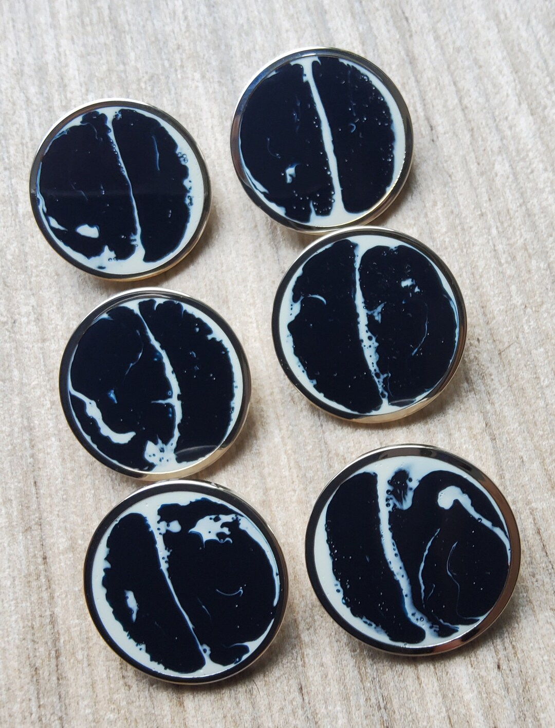 Vintage Set of Six Large Metal Cow Print Buttons. - Etsy