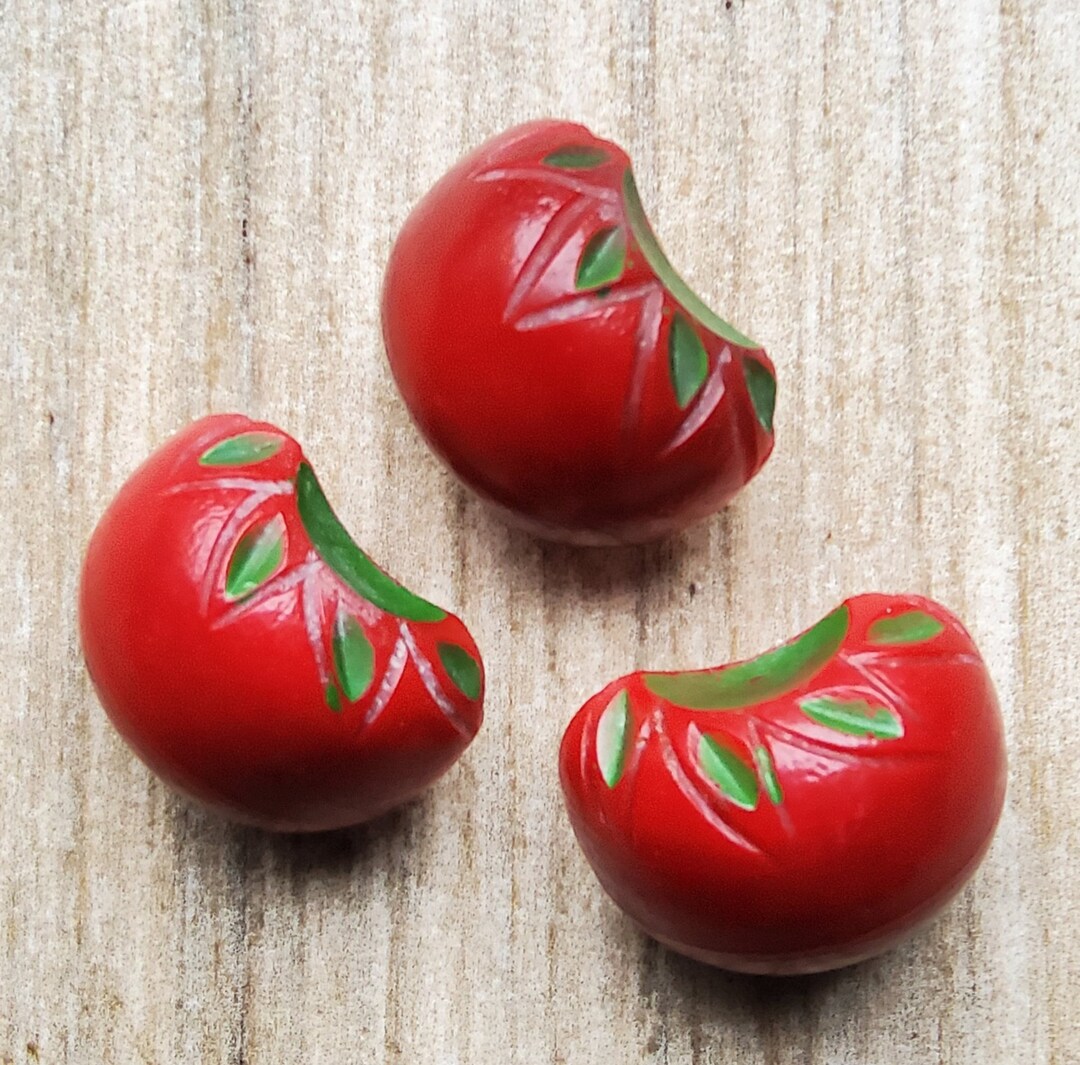 Vintage Stylish 1920-30's Early Plastic Tomato Buttons. - Etsy
