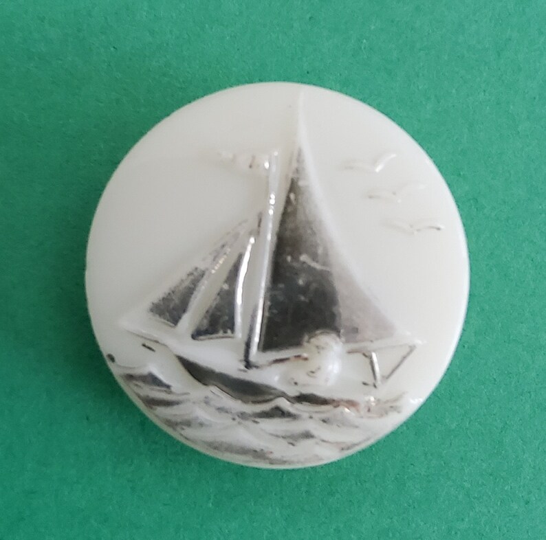 Vintage Large Glass 1920's Nautical Sailing Boat Button. - Etsy