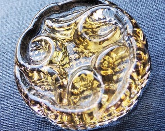 Vintage Orange and Gold Art Glass Orplid / Bimini Brooch Lucie Rie ...