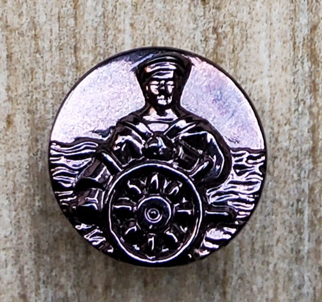 Vintage 1930's Small Glass Maritime Button. - Etsy