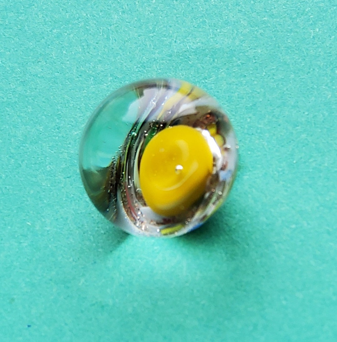 Vintage Yellow Glass Paperweight Button. - Etsy