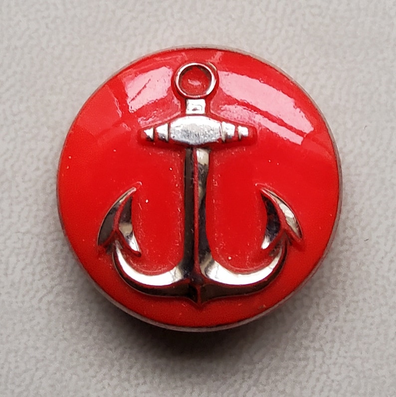 Vintage Glass 1920's Large Anchor Button. - Etsy
