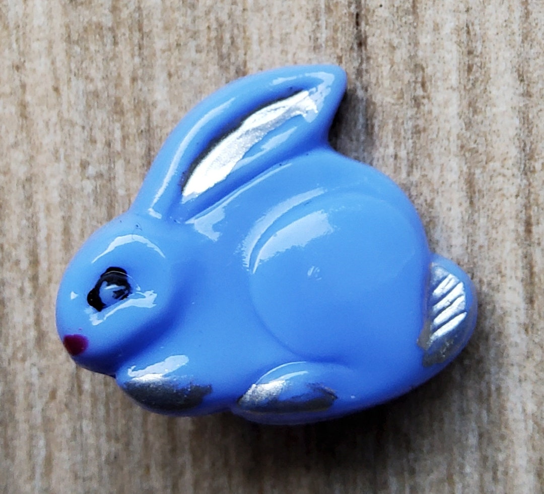 Vintage Large Glass Rabbit Button. - Etsy