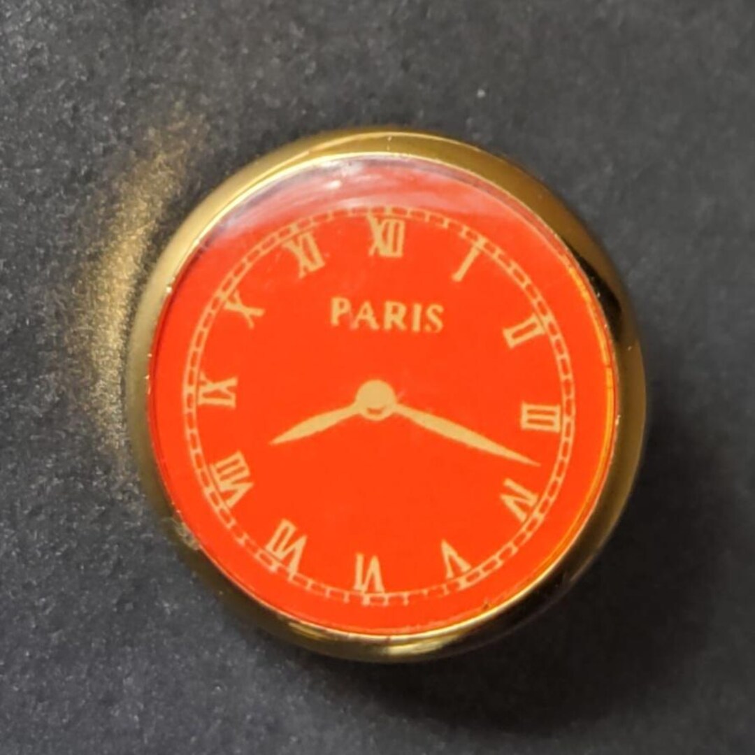 Vintage Red and Gold 'paris' Clock Face Button. - Etsy
